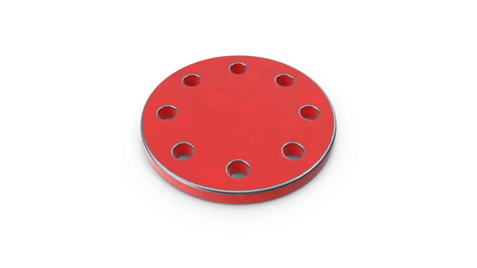 Round Flange Steel Painted Red V1 PBR 3D Model - TurboSquid 2300775