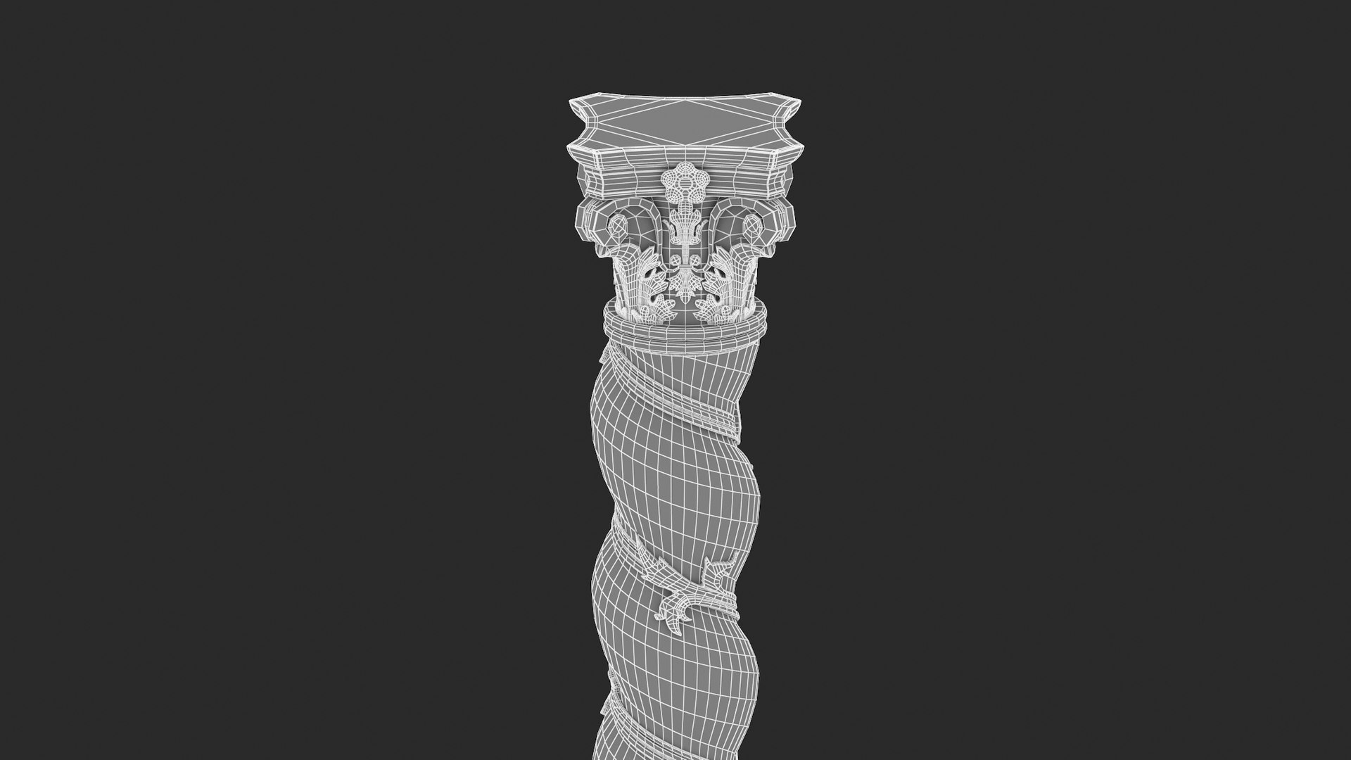 Solomonic Column Old 3D Model - TurboSquid 1618991