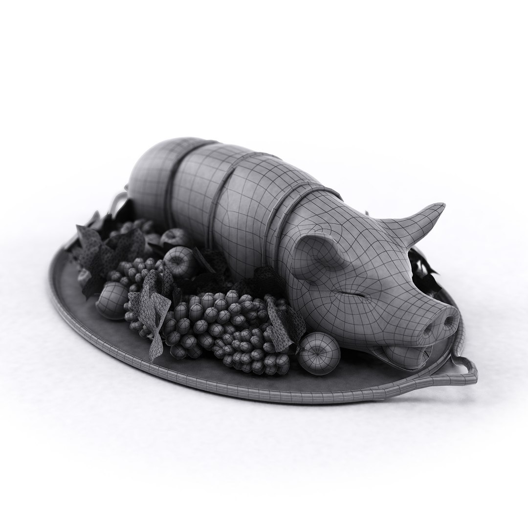 3D Model Roasted Pork Hq - TurboSquid 1188363