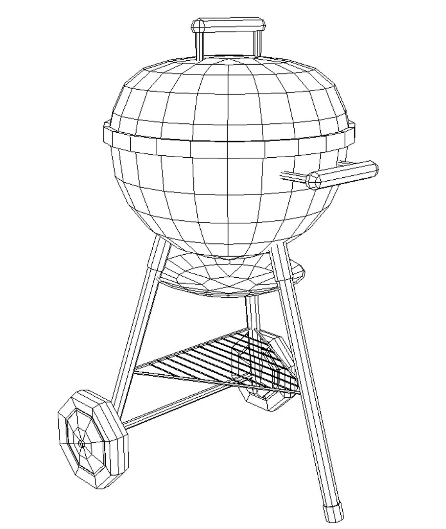 charcoal grill 3d model