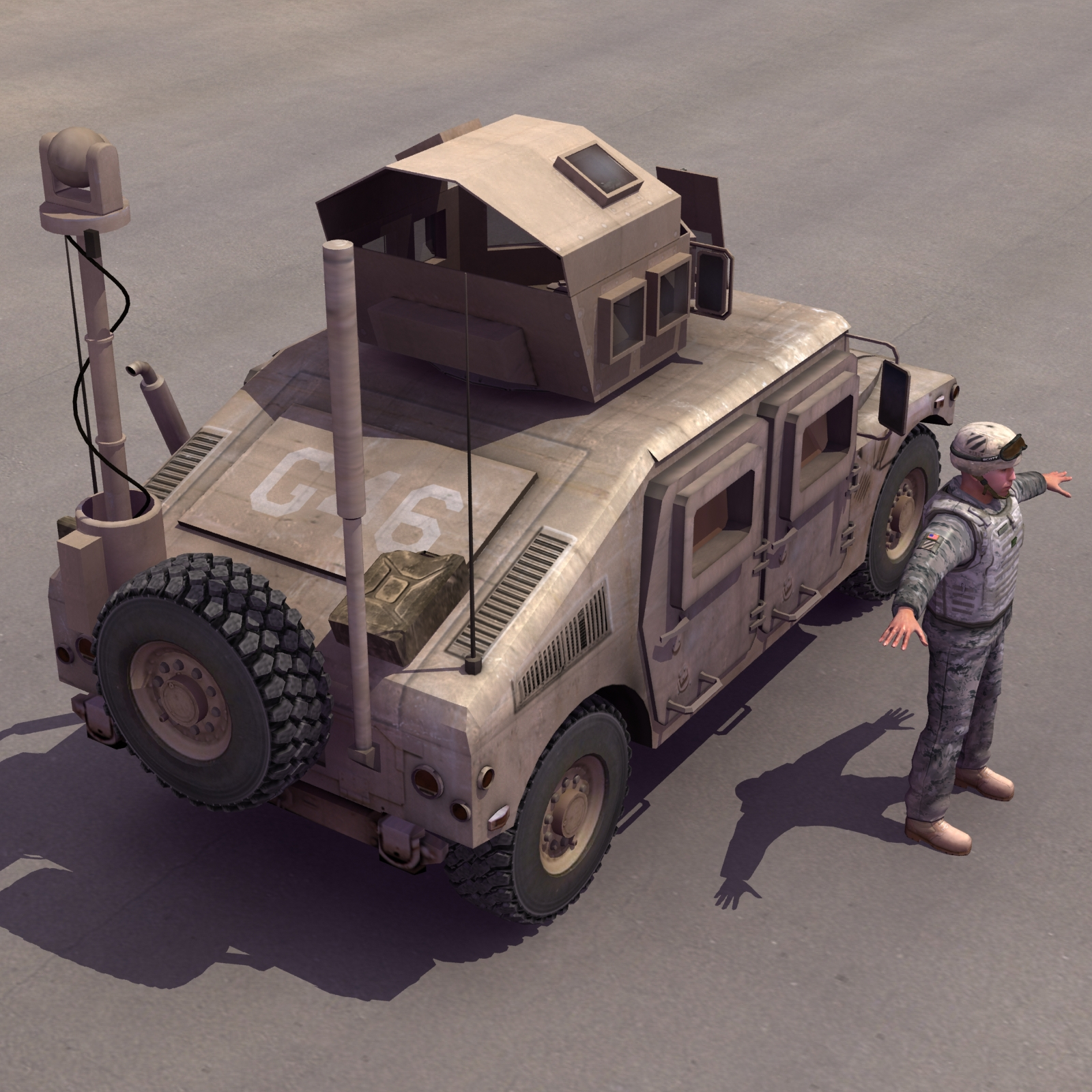 3d model m1114 hmmwv driver