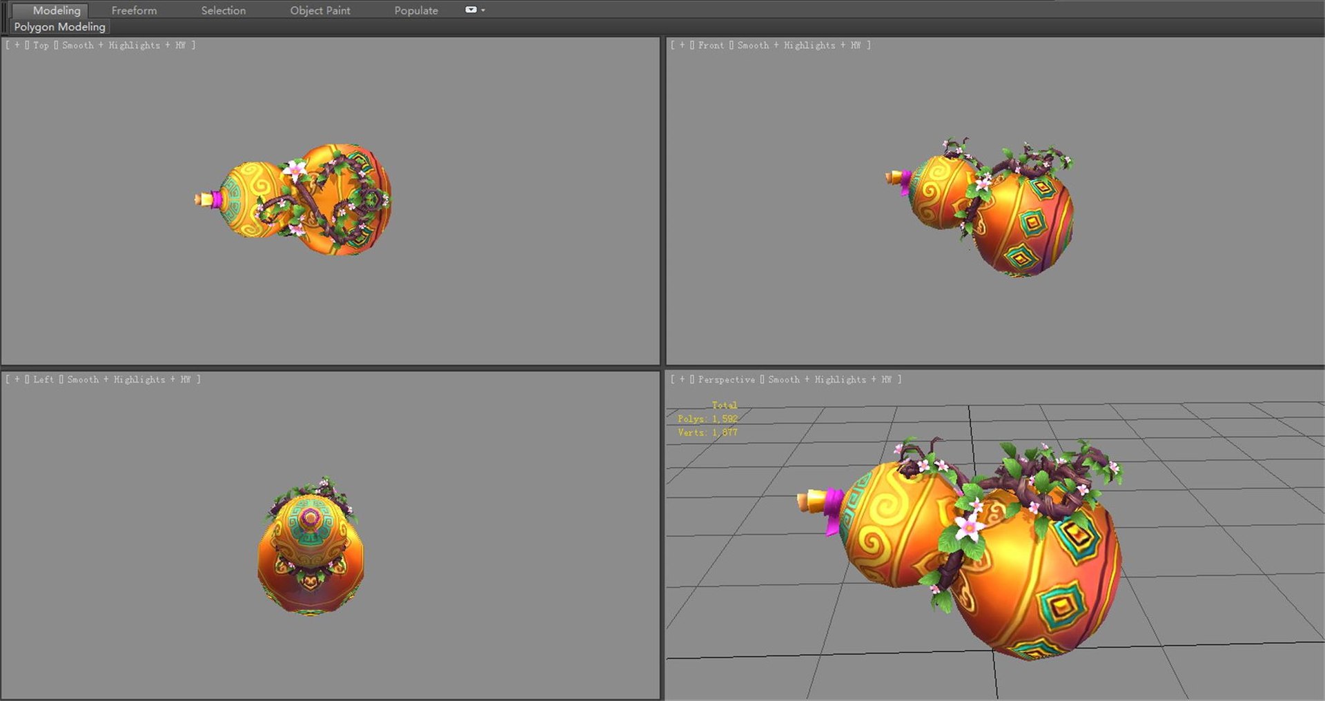 Cartoon Vine Gourd Mount 3D Model - TurboSquid 2260832