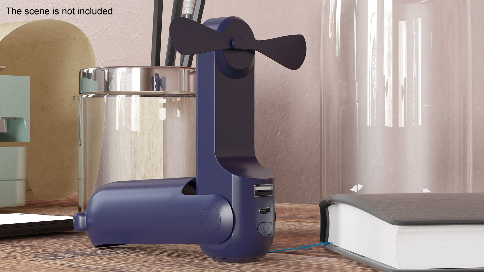 Pocket Size Jisulife Fan Blue Model - TurboSquid 2127814