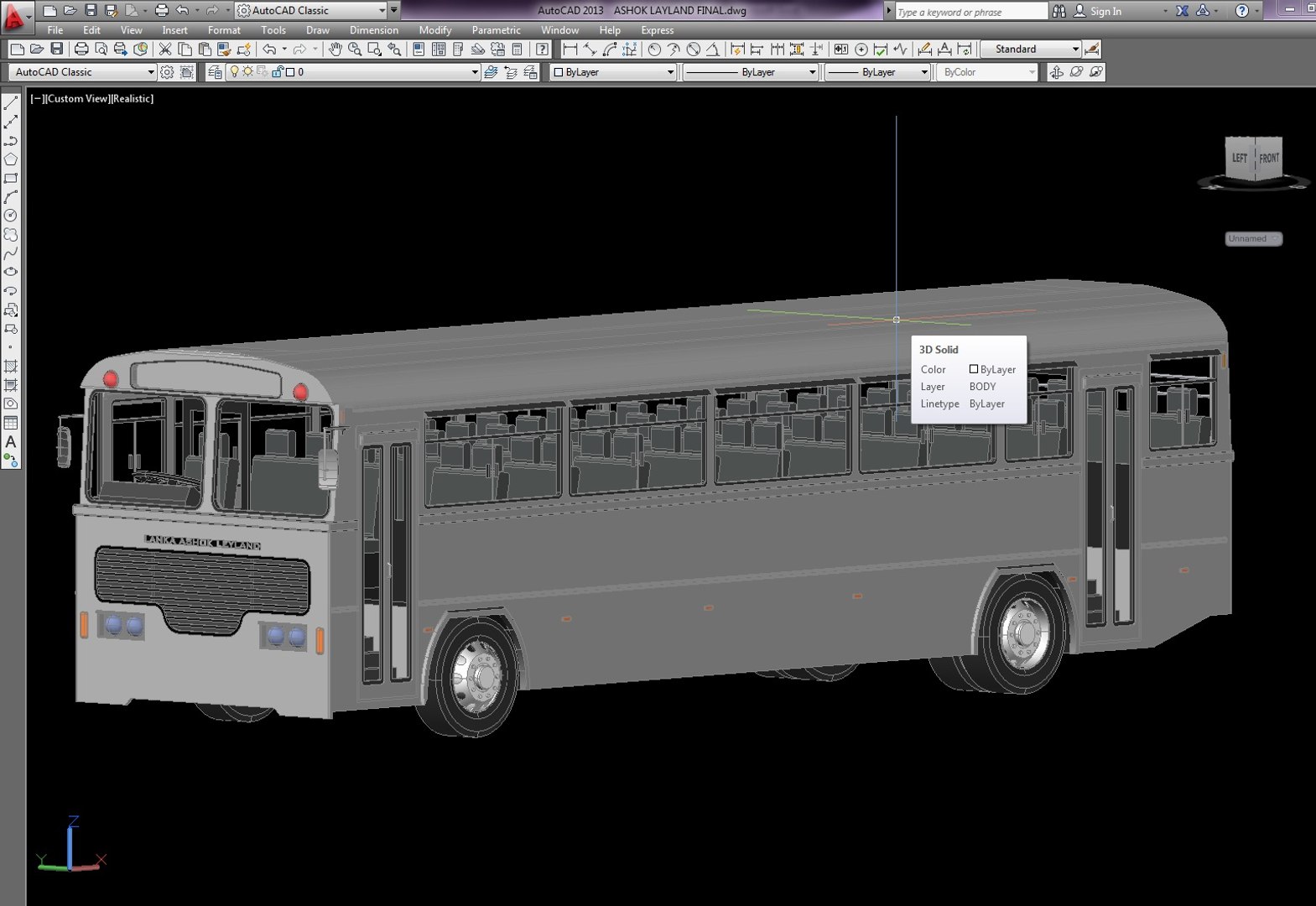 3d Model Bus Interior