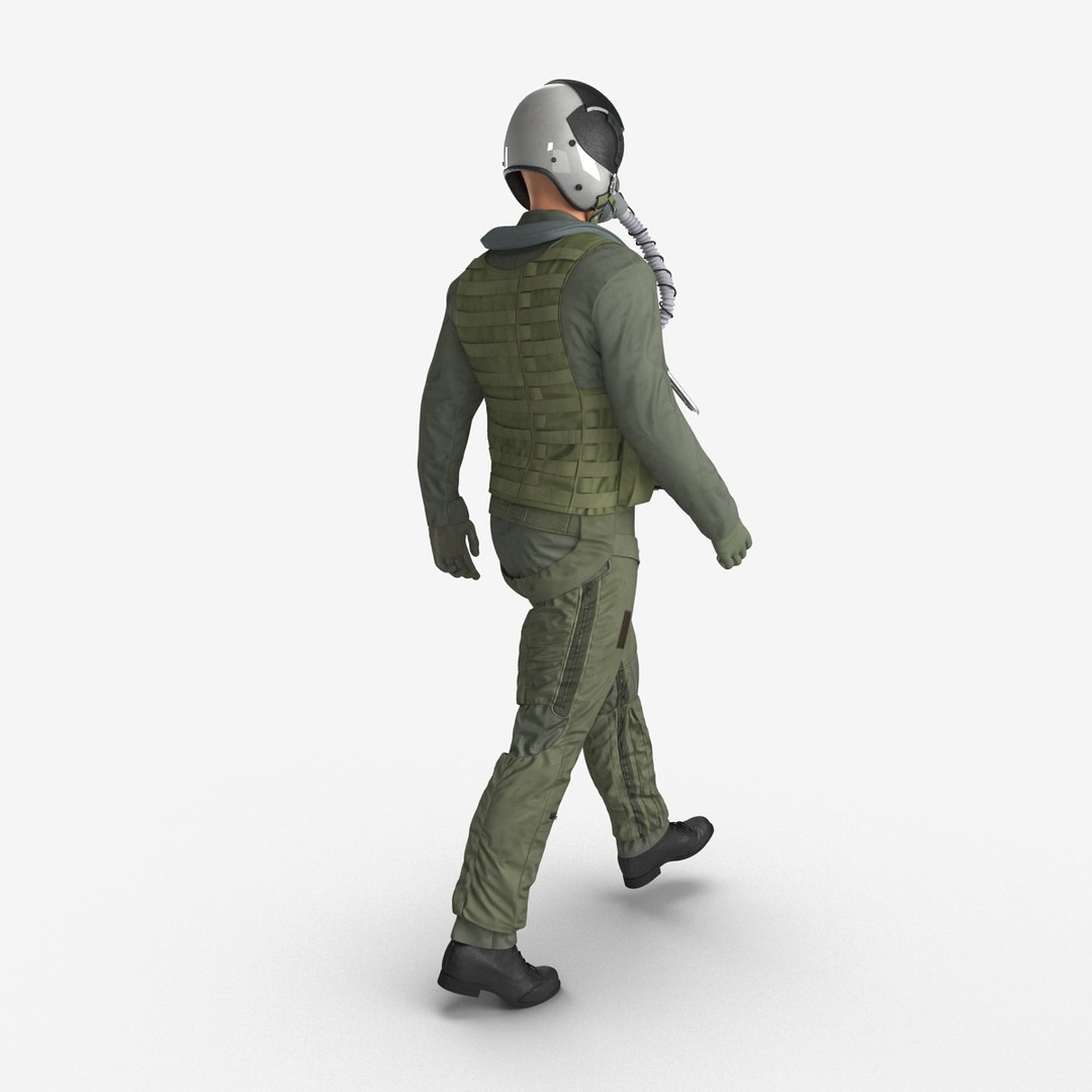 military jet fighter pilot 3d model