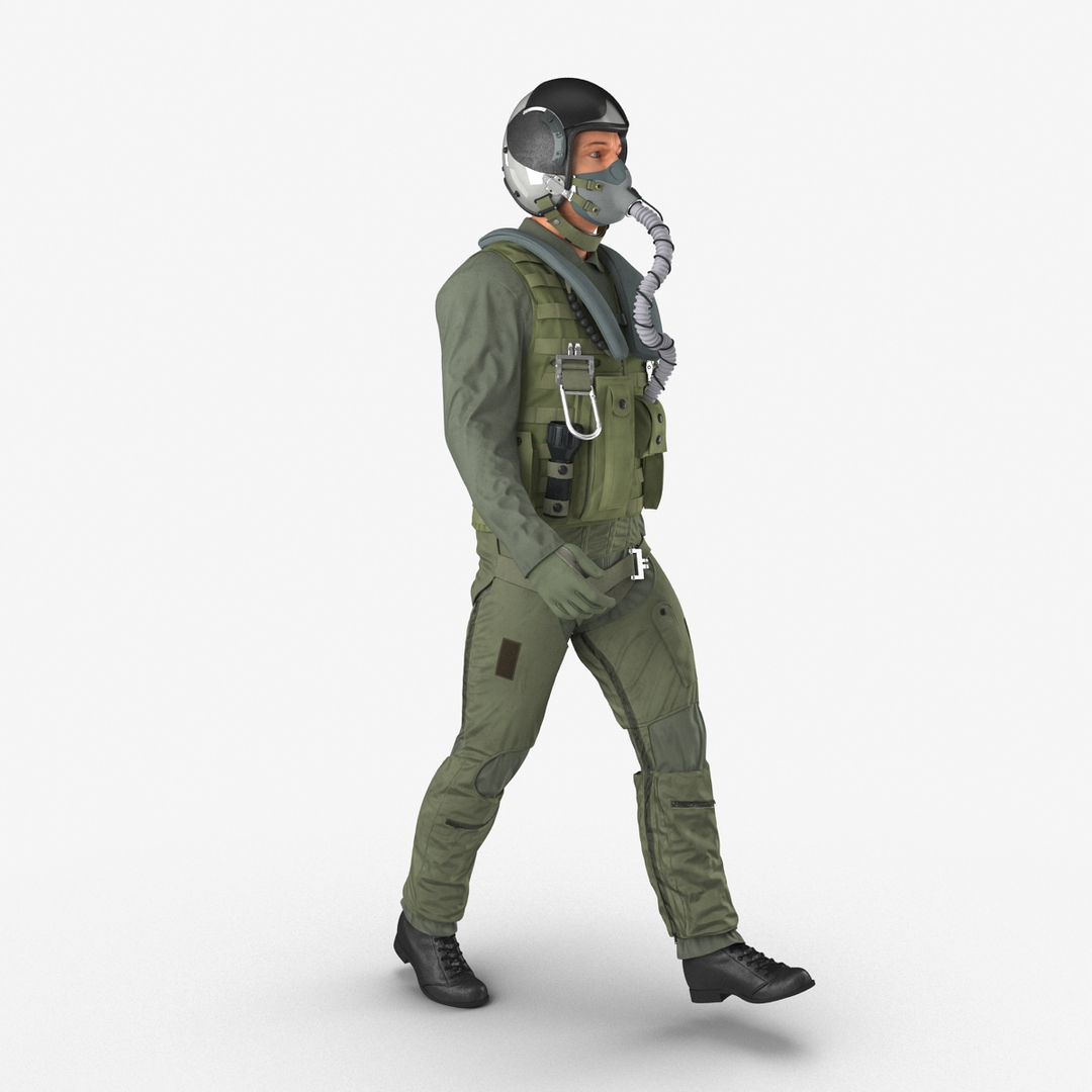military jet fighter pilot 3d model