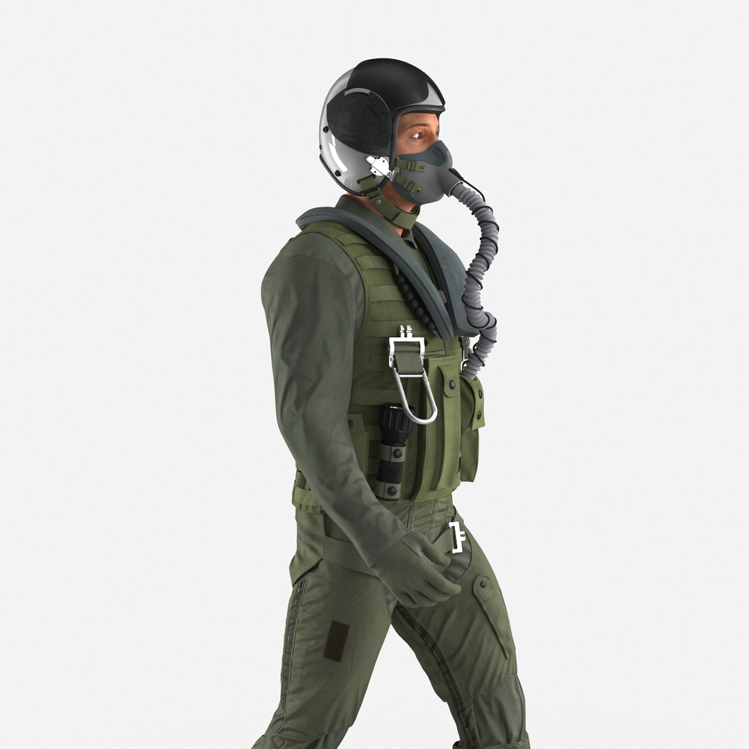 military jet fighter pilot 3d model
