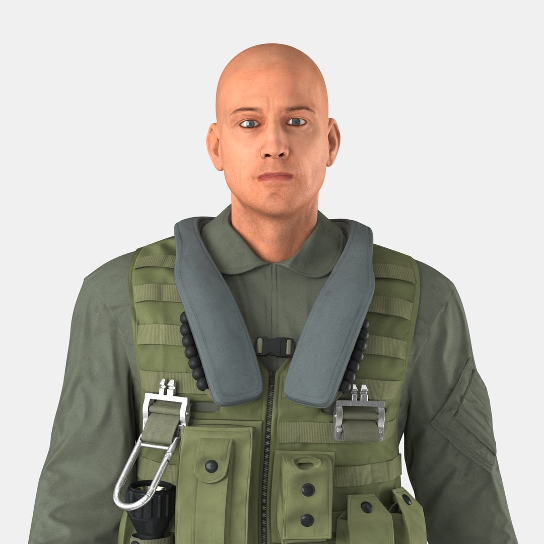 military jet fighter pilot 3d model