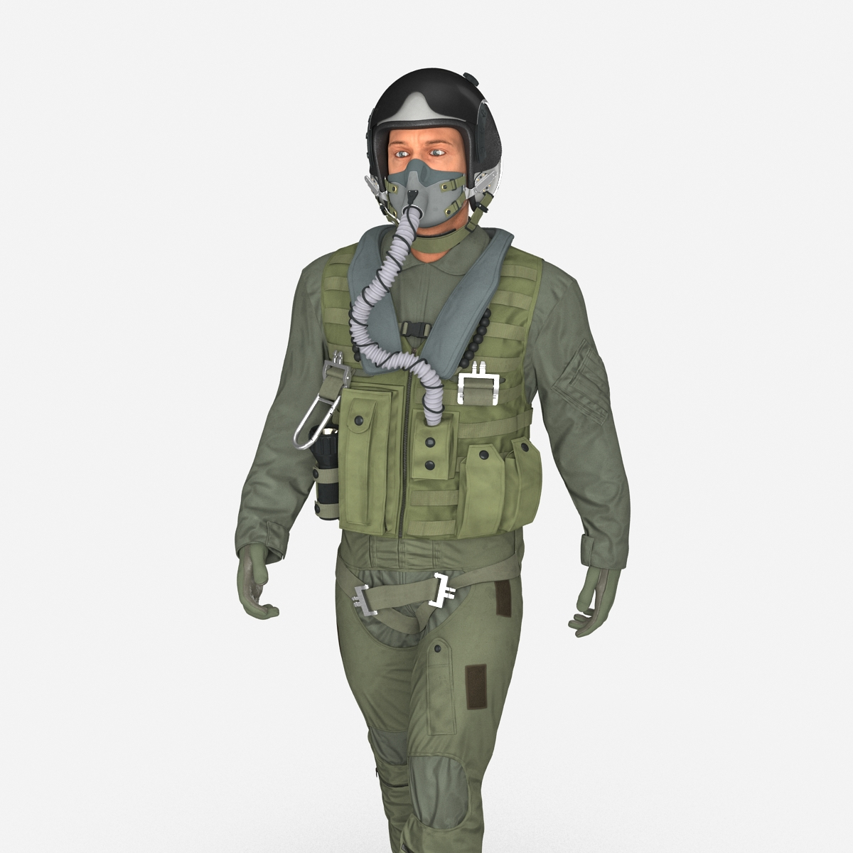 military jet fighter pilot 3d model
