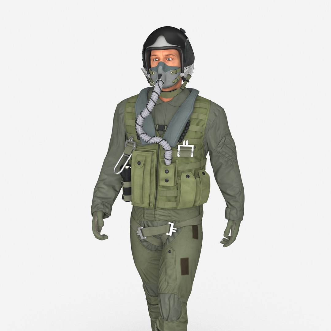 military jet fighter pilot 3d model