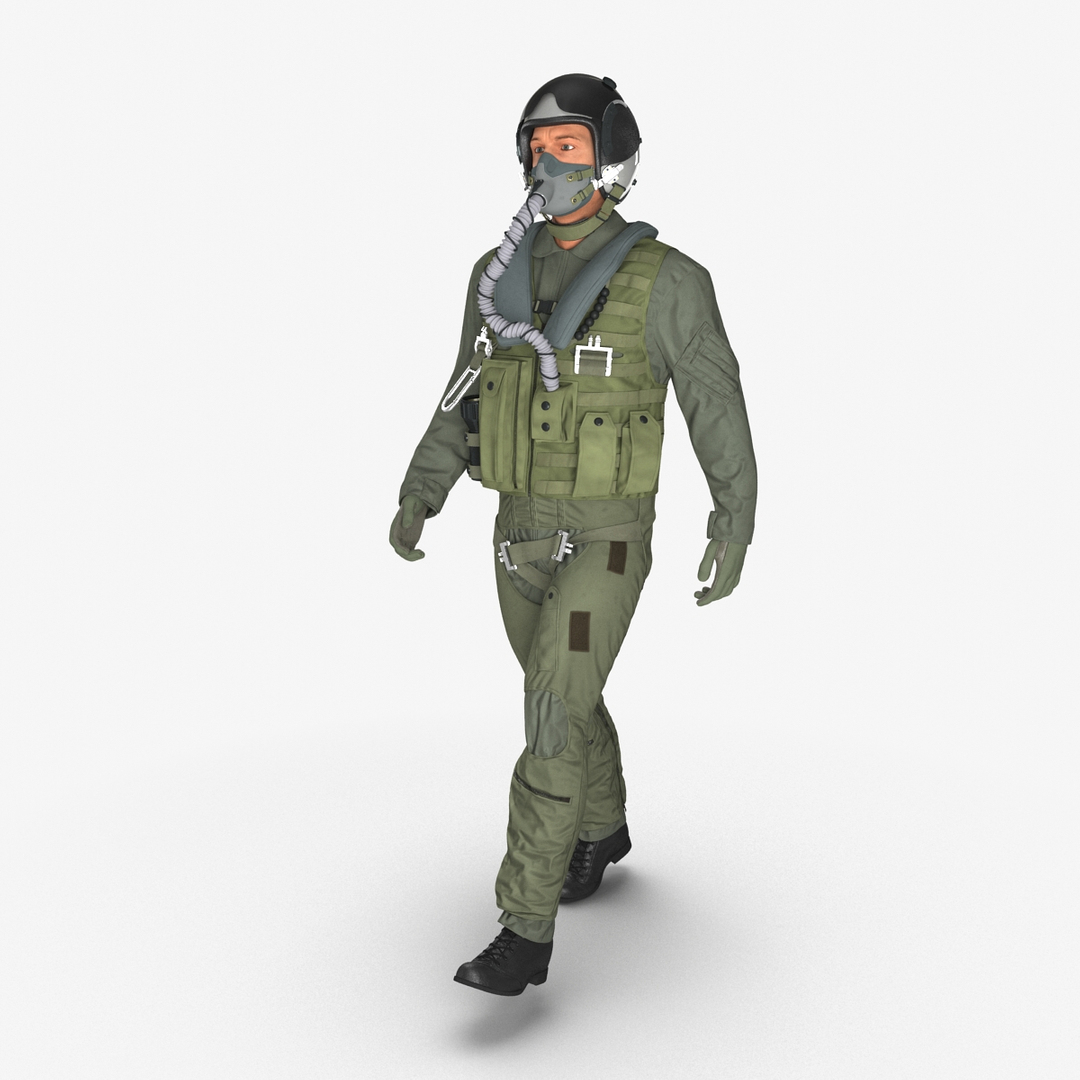 military jet fighter pilot 3d model