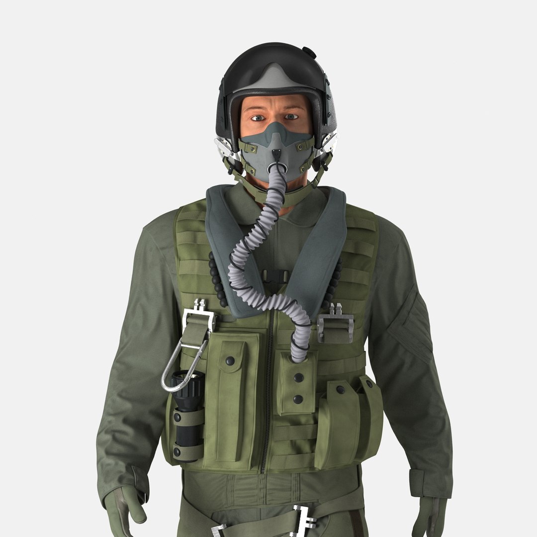 military jet fighter pilot 3d model