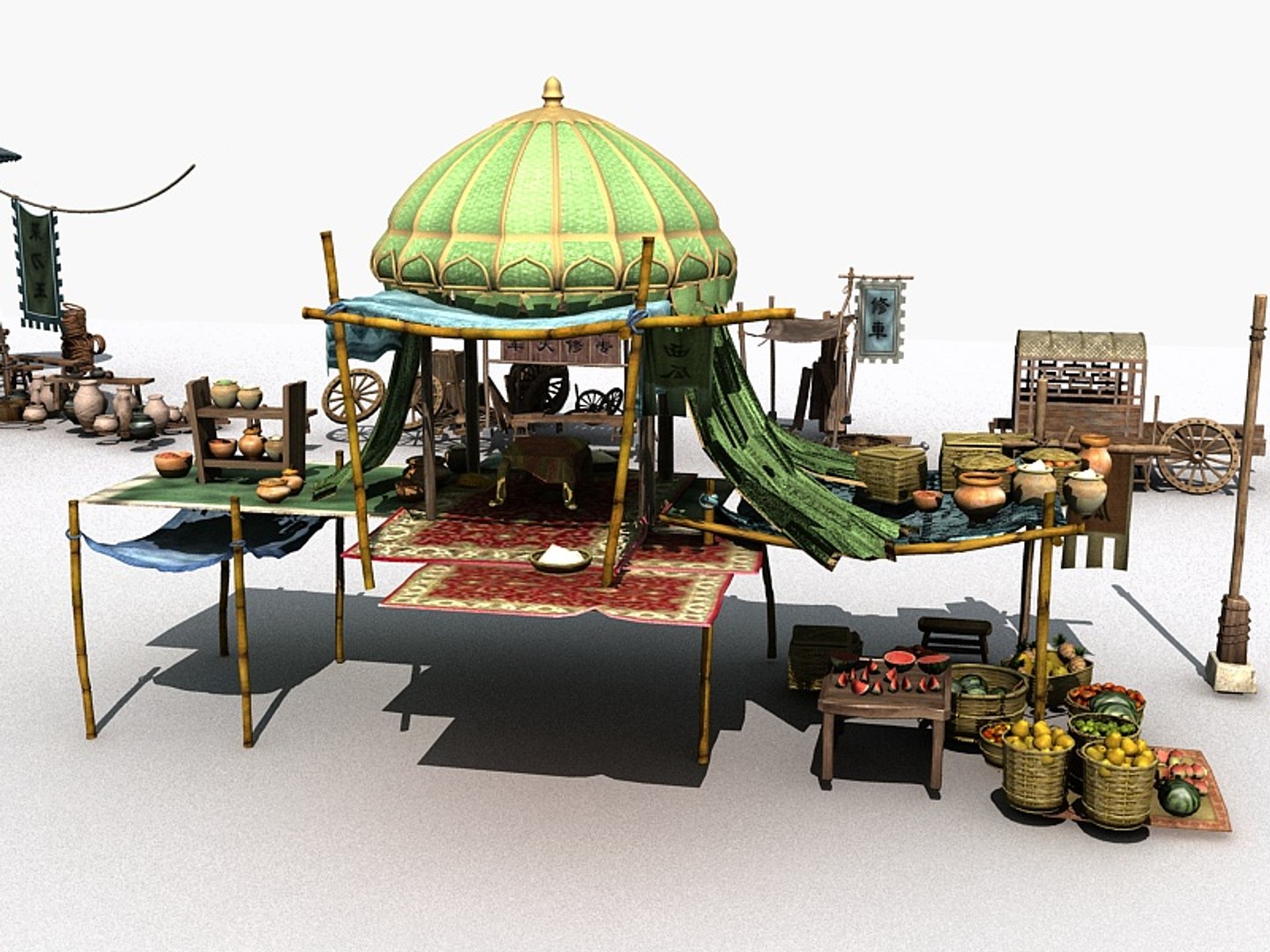 3D stall grocery - TurboSquid 1522645