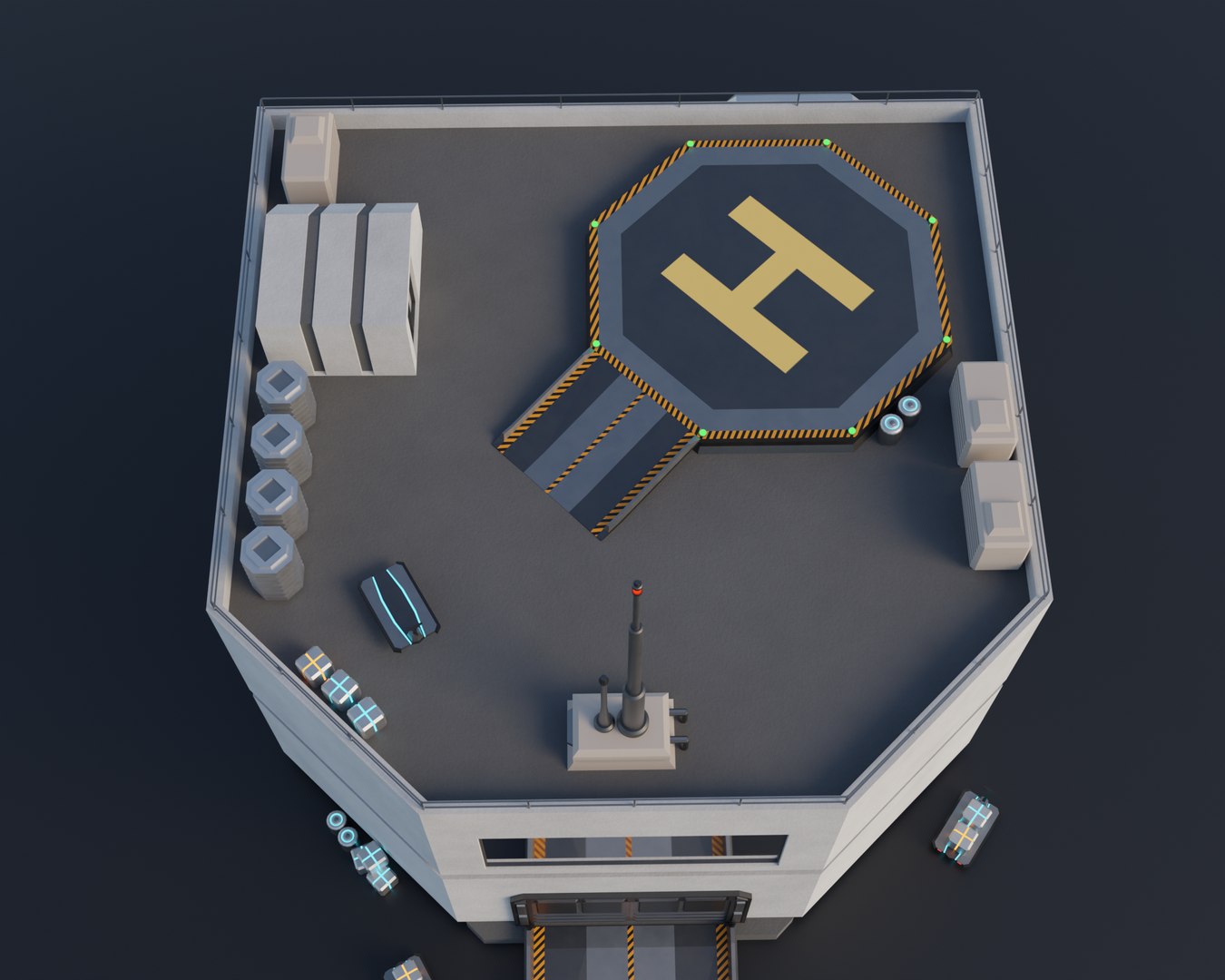 3D Futuristic Industrial Building Model - TurboSquid 1796090