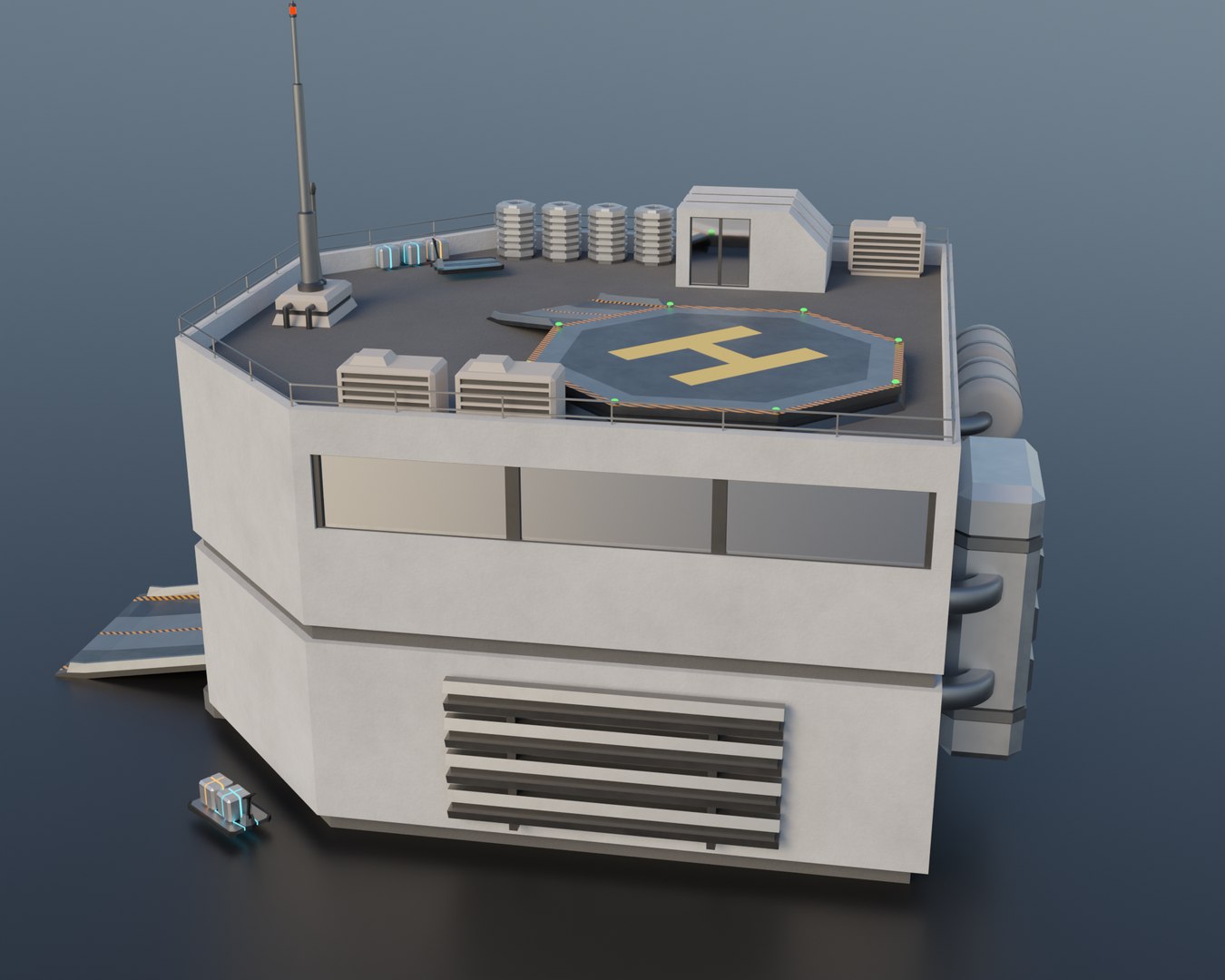 3D Futuristic Industrial Building Model - TurboSquid 1796090