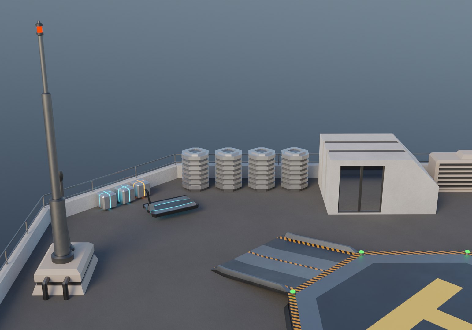 3D Futuristic Industrial Building Model - TurboSquid 1796090