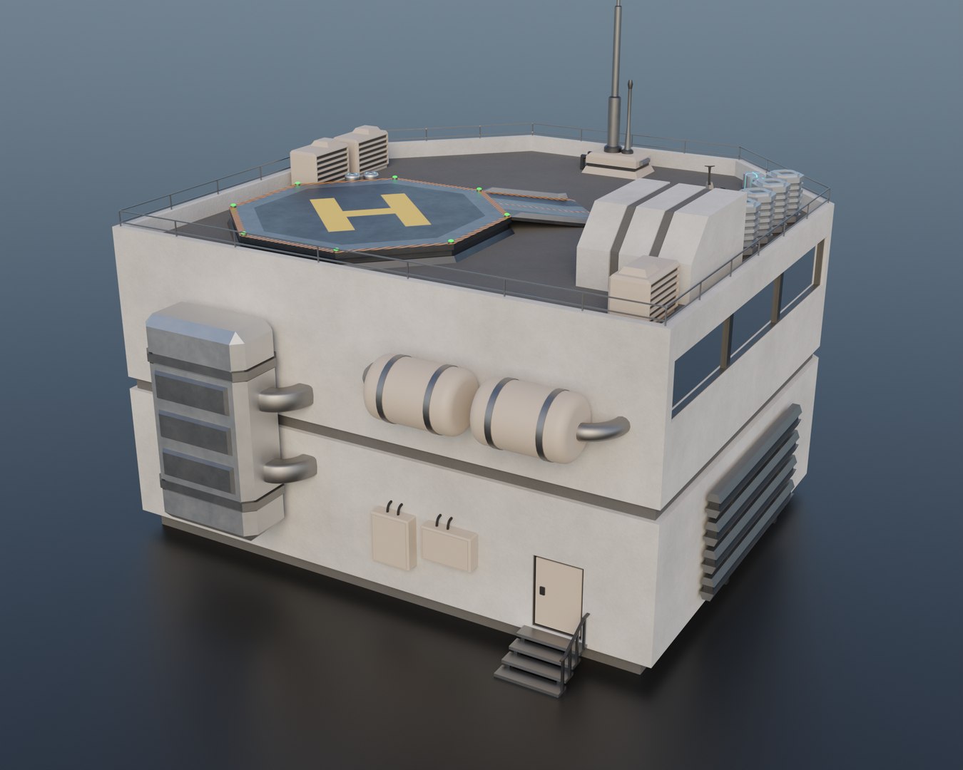 3D Futuristic Industrial Building Model - TurboSquid 1796090