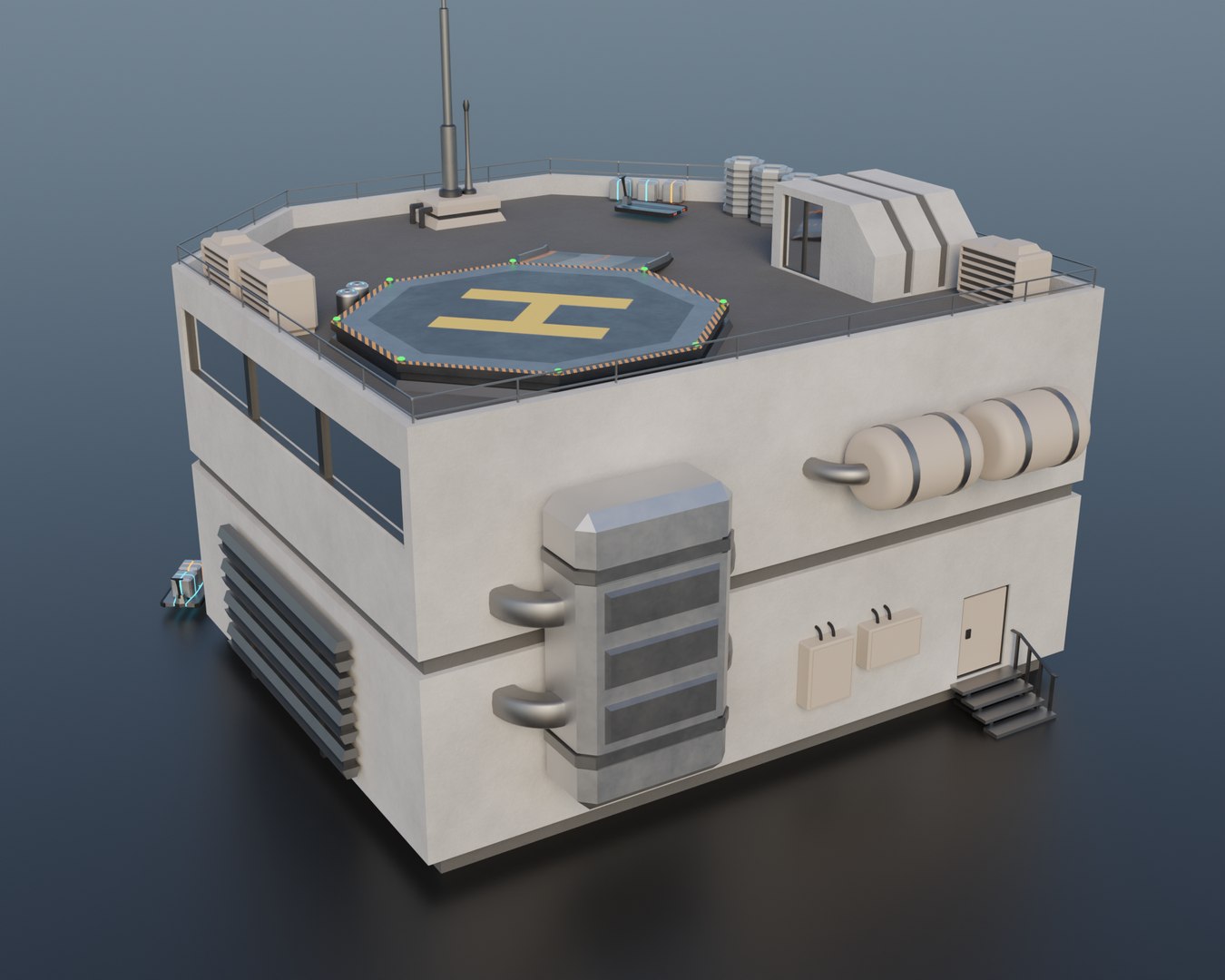 3D Futuristic Industrial Building Model - TurboSquid 1796090