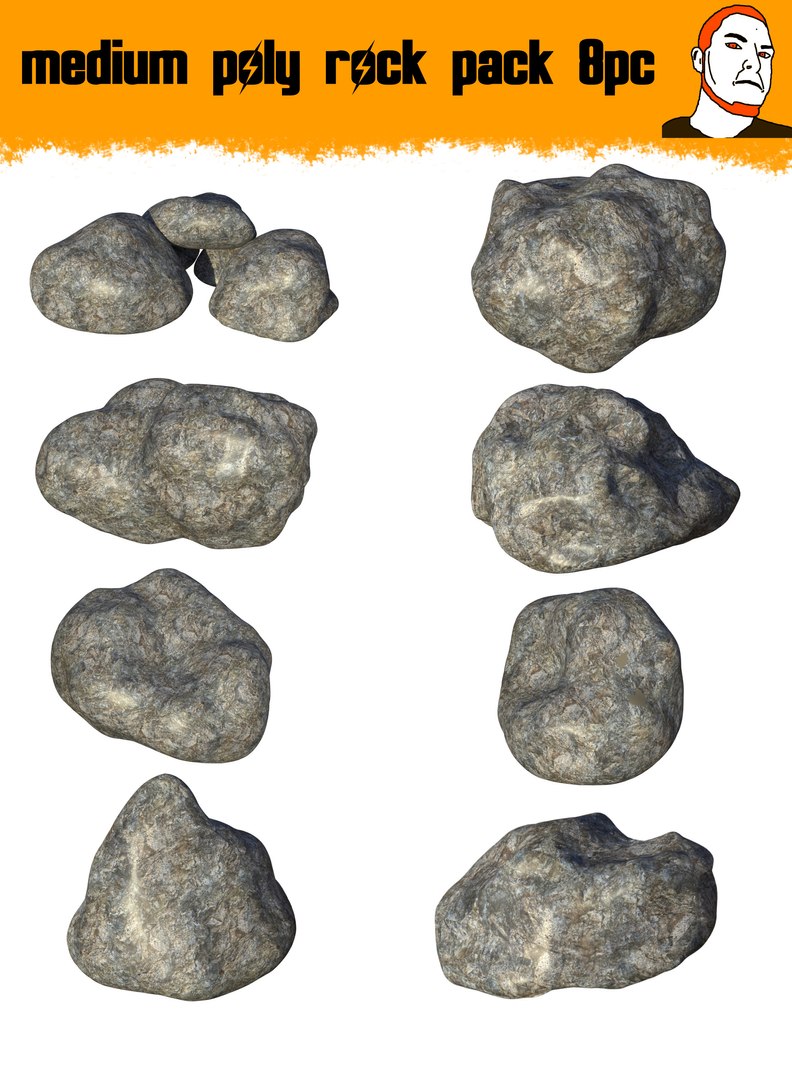 Free 3D Medium Rocks - TurboSquid 1177773