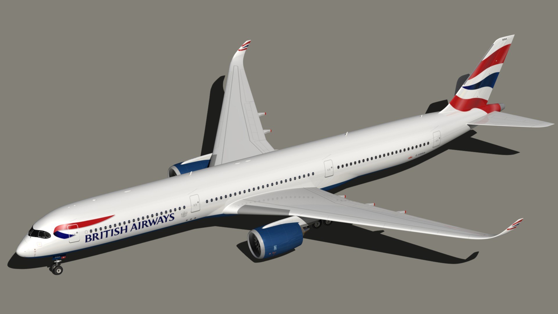 Airbus A350 British 3D - TurboSquid 1681380