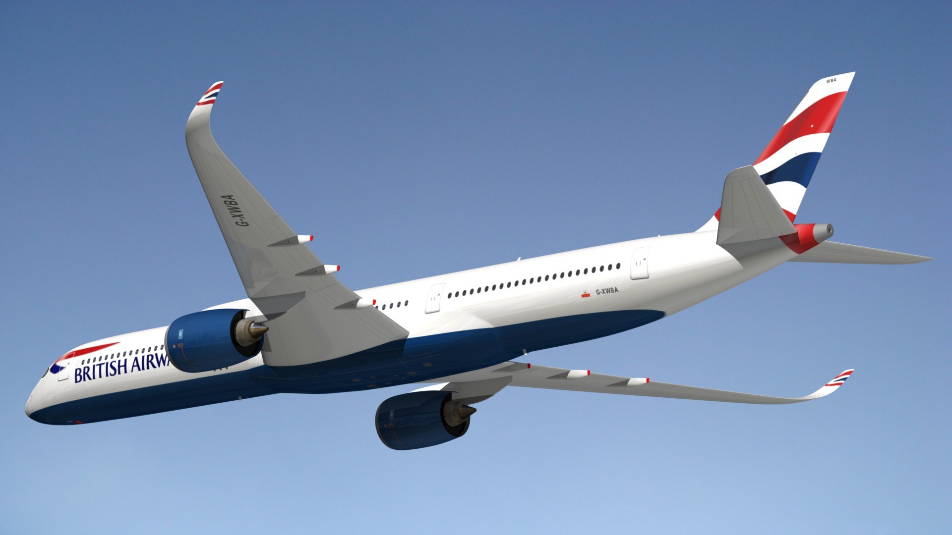 Airbus A350 British 3D - TurboSquid 1681380