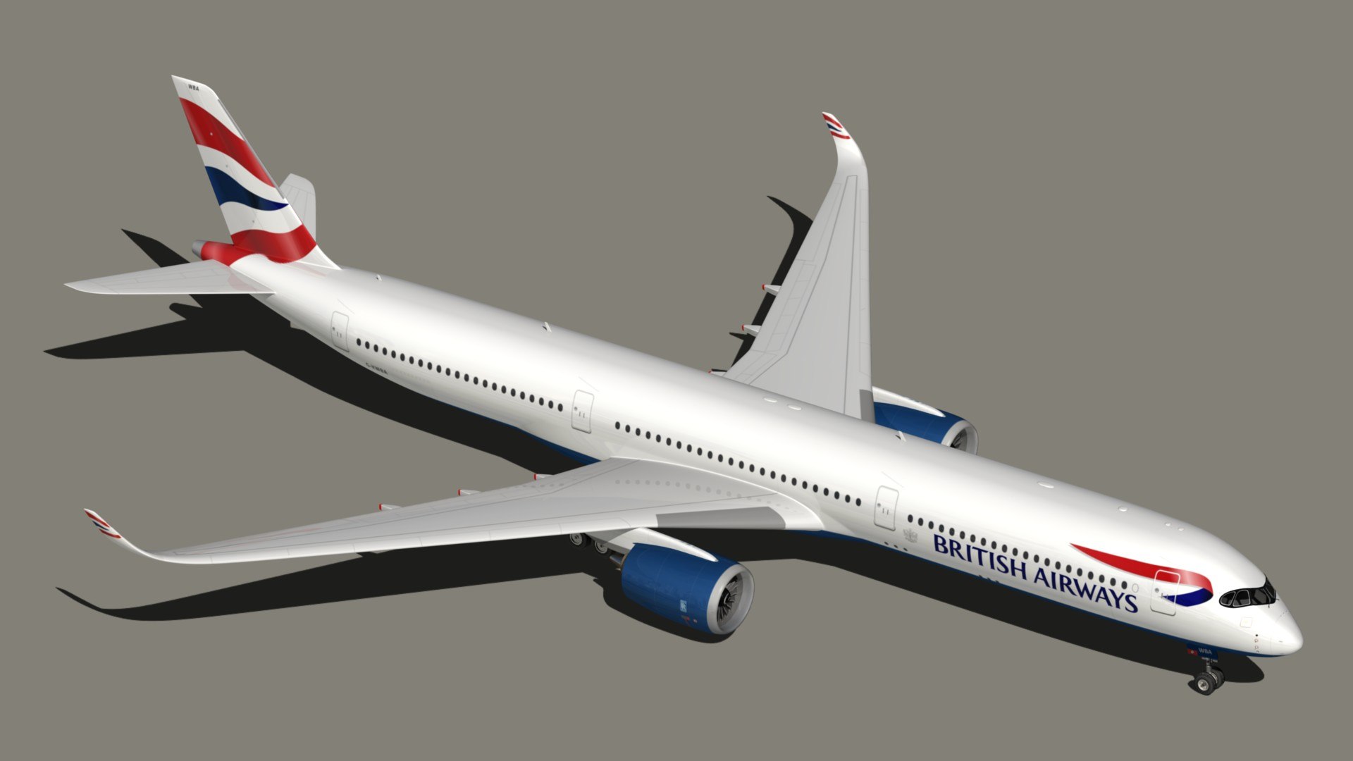 Airbus A350 British 3D - TurboSquid 1681380