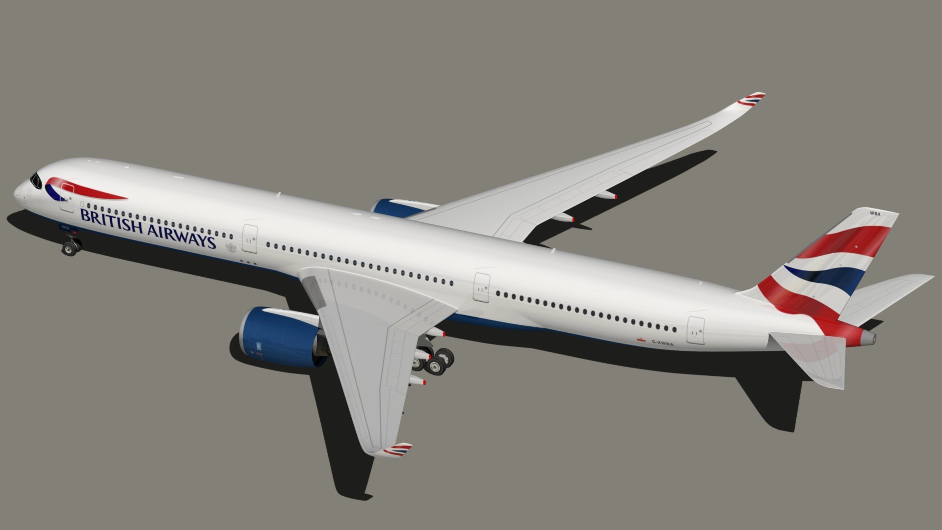 Airbus A350 British 3D - TurboSquid 1681380