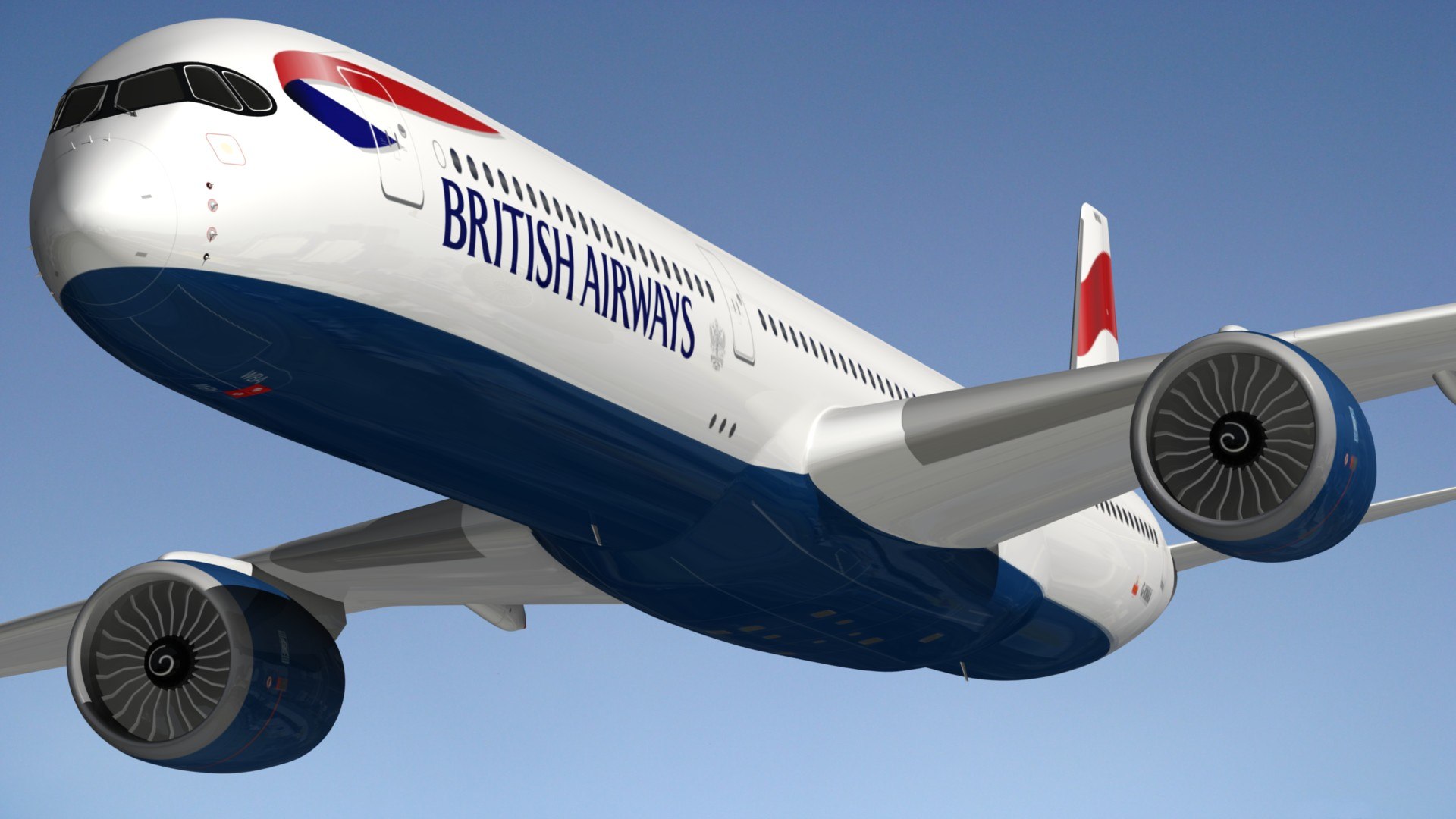 Airbus A350 British 3D - TurboSquid 1681380