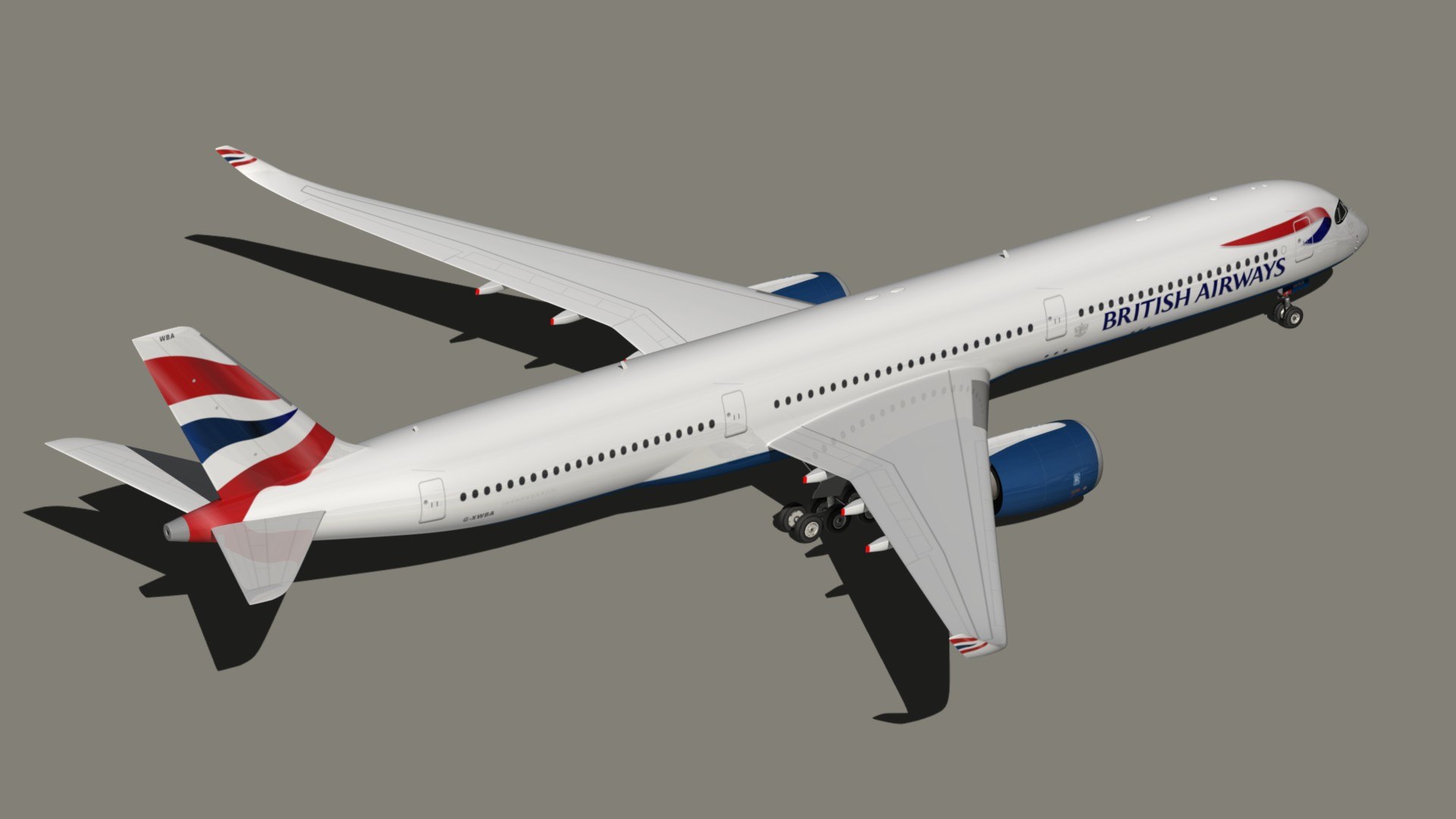 Airbus A350 British 3D - TurboSquid 1681380