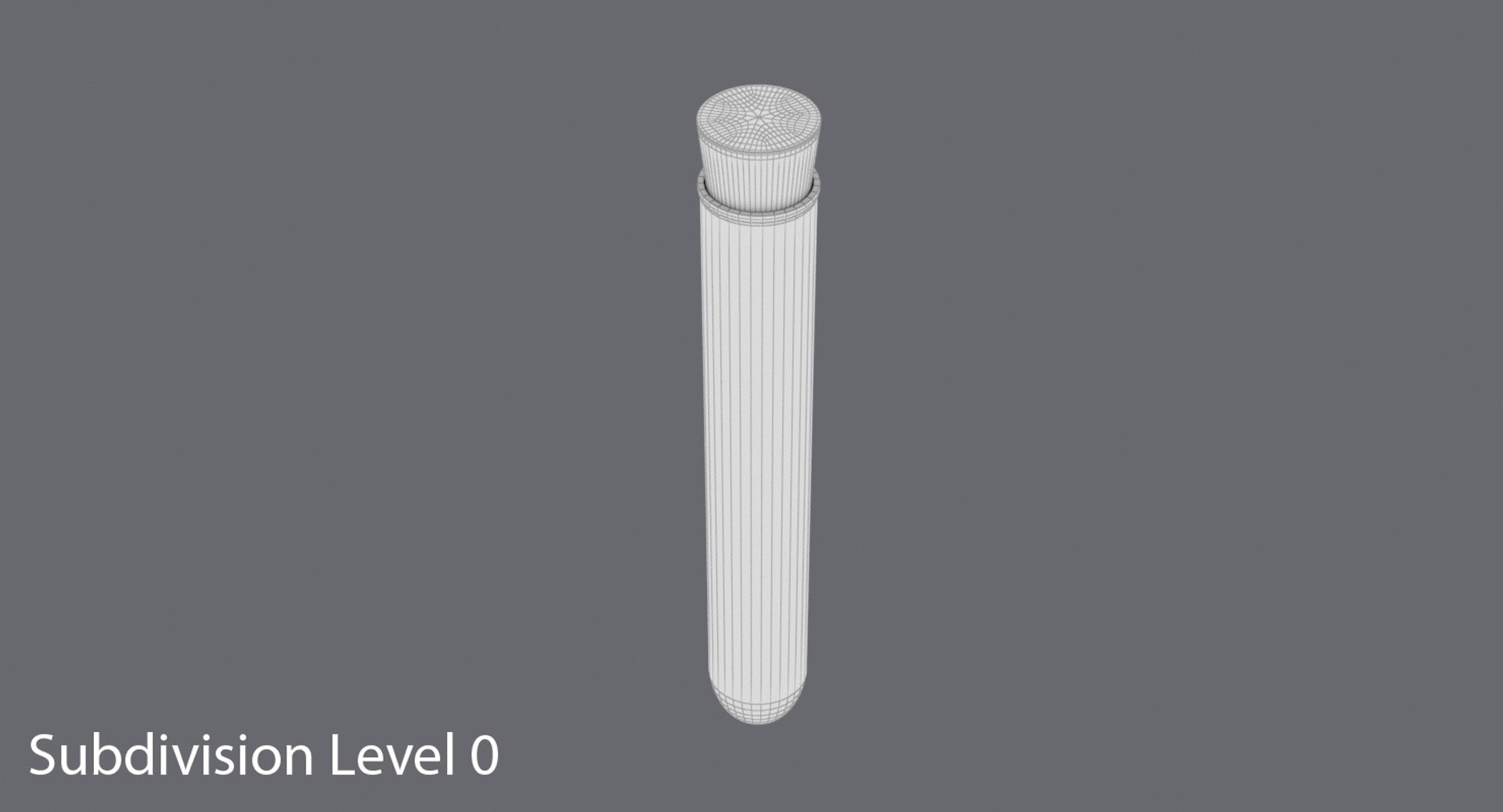 3d Large Test Tube Half