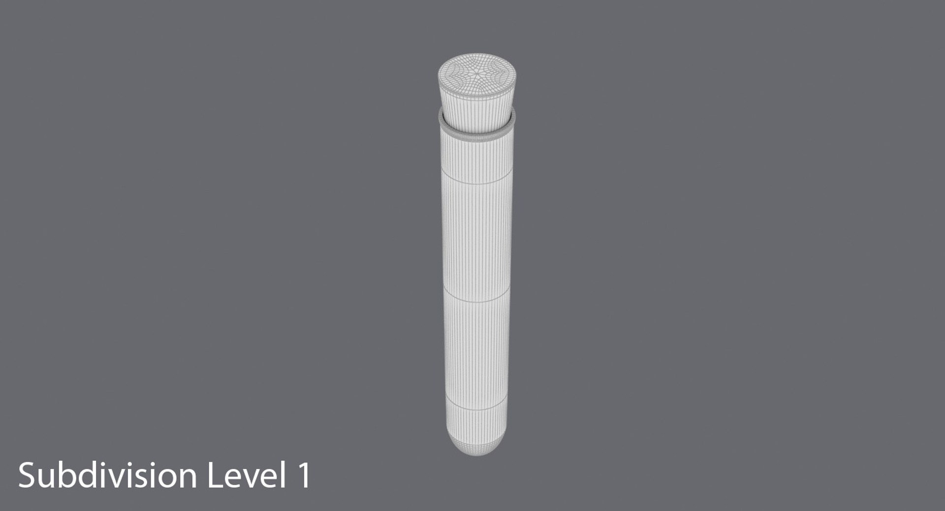 3d Large Test Tube Half