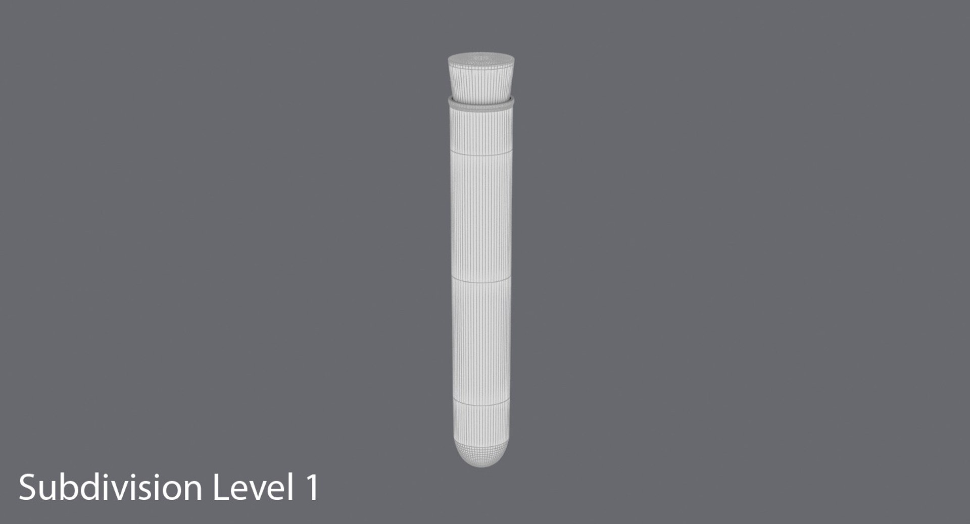 3d Large Test Tube Half