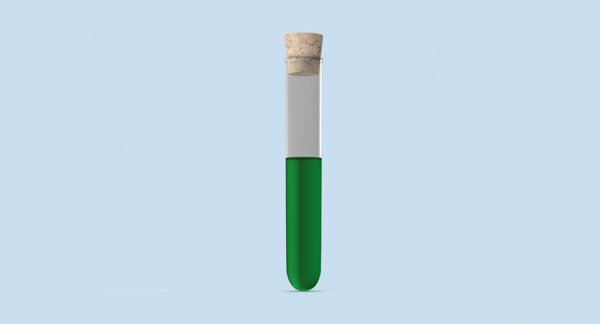 3d Large Test Tube Half