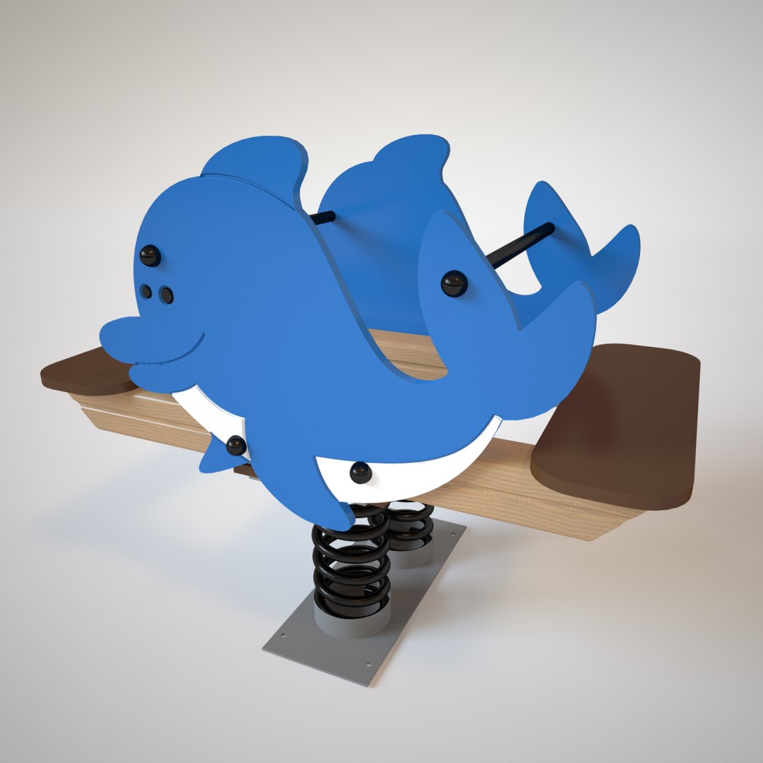 Playground Spring Blue Dolphin 3D - TurboSquid 1237043