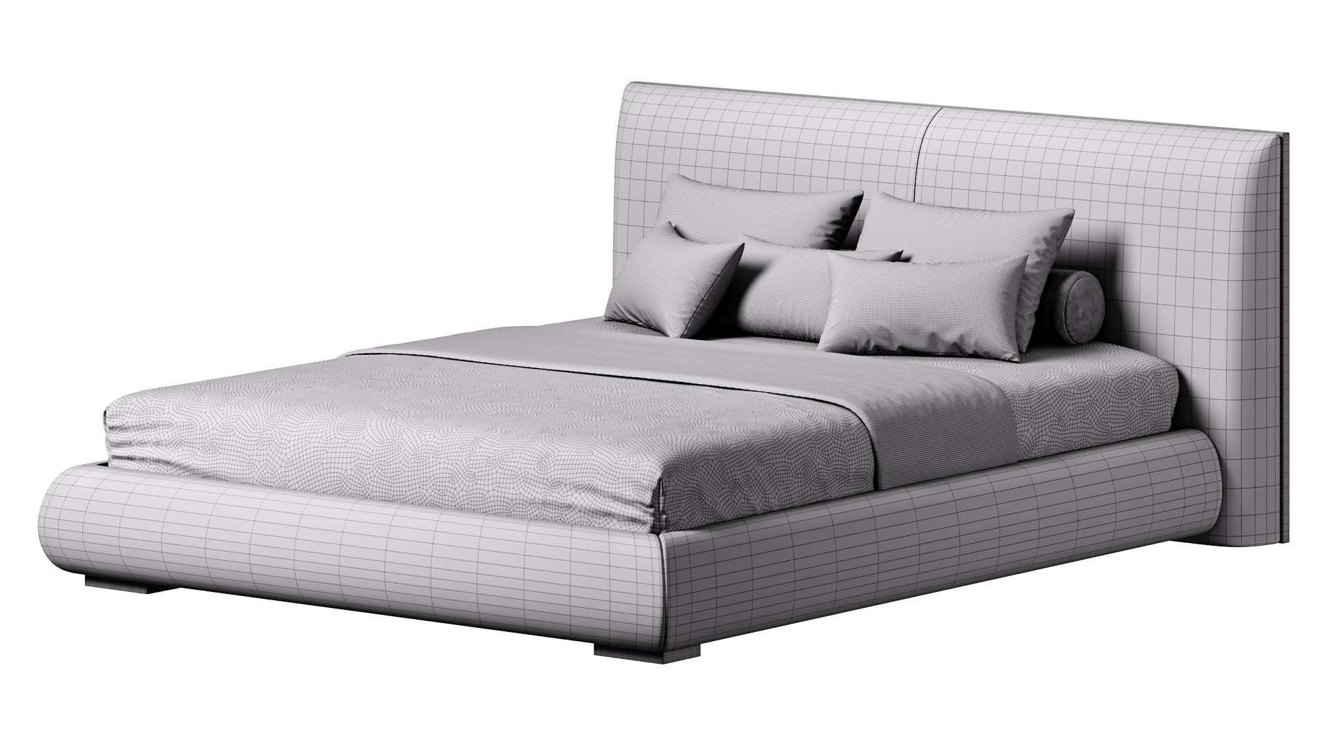 3D Model Bed Mid-Century Modern - TurboSquid 2272181