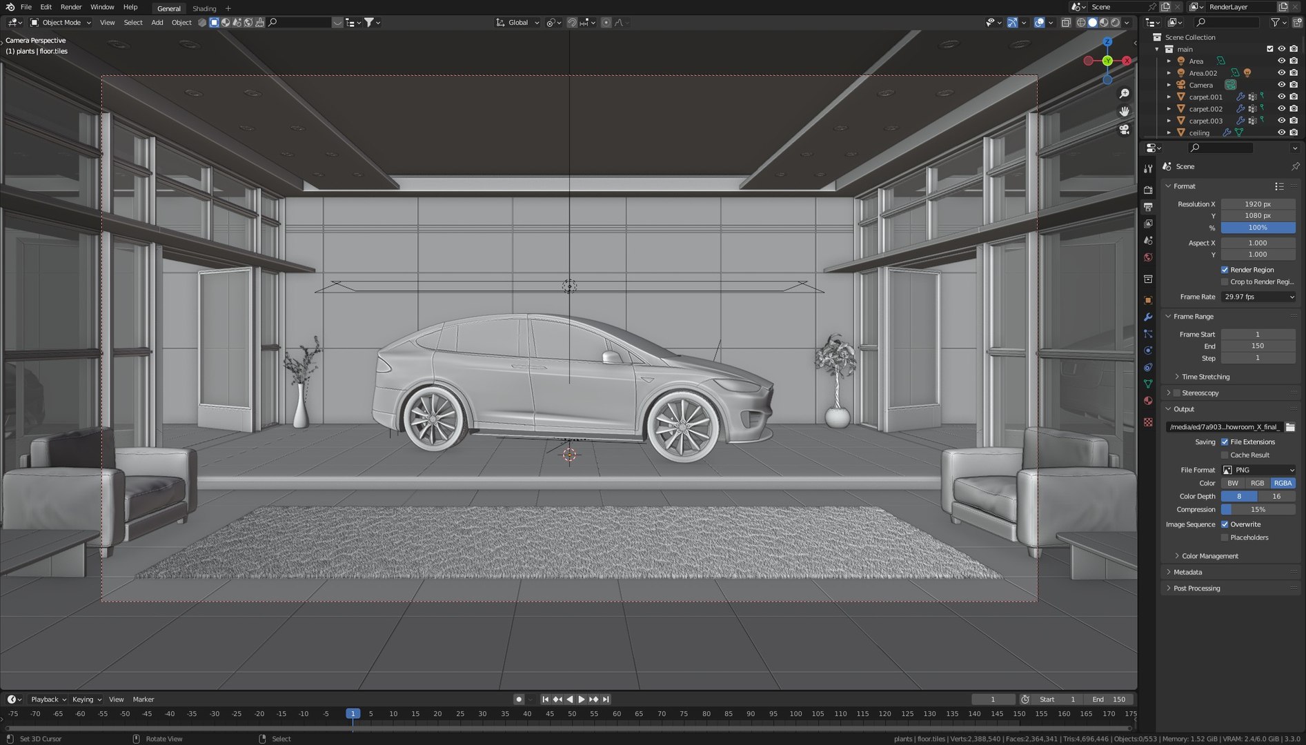 Tesla Model X Modern Showroom - Hipoly - Blender - Fbx - Obj 3D Model ...