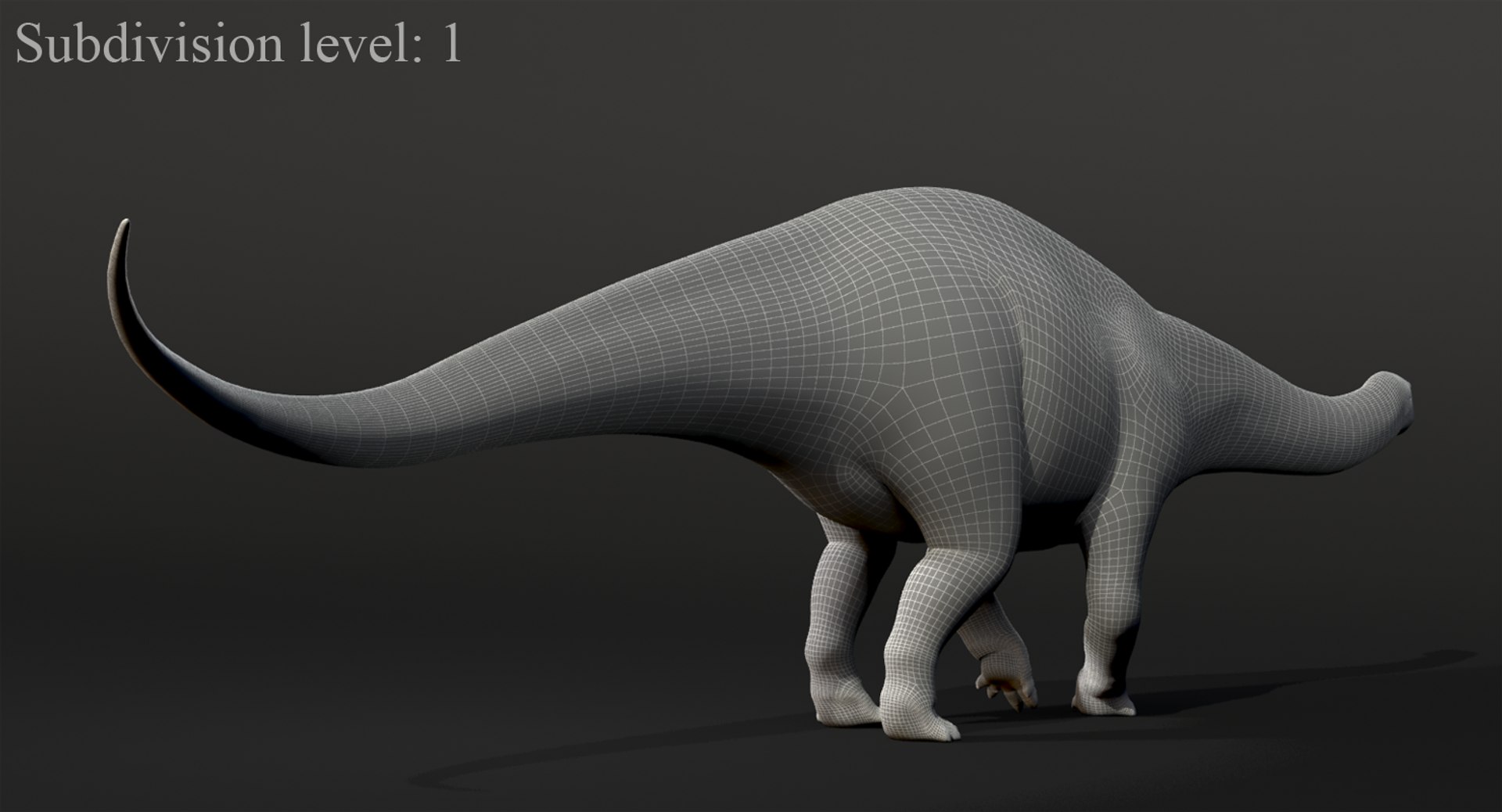 3d Brontosaurus Rigged