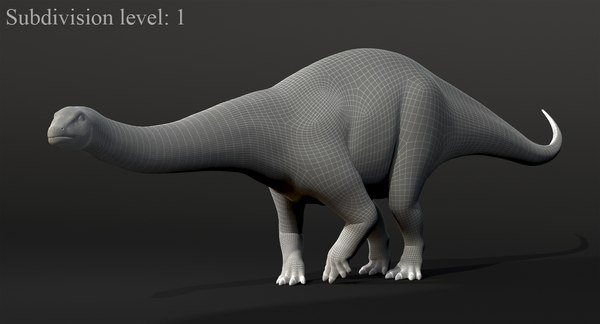 3d brontosaurus rigged