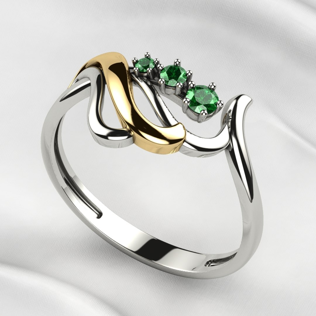 Rhodium Plating Gold Ring 3D Model - TurboSquid 1806501