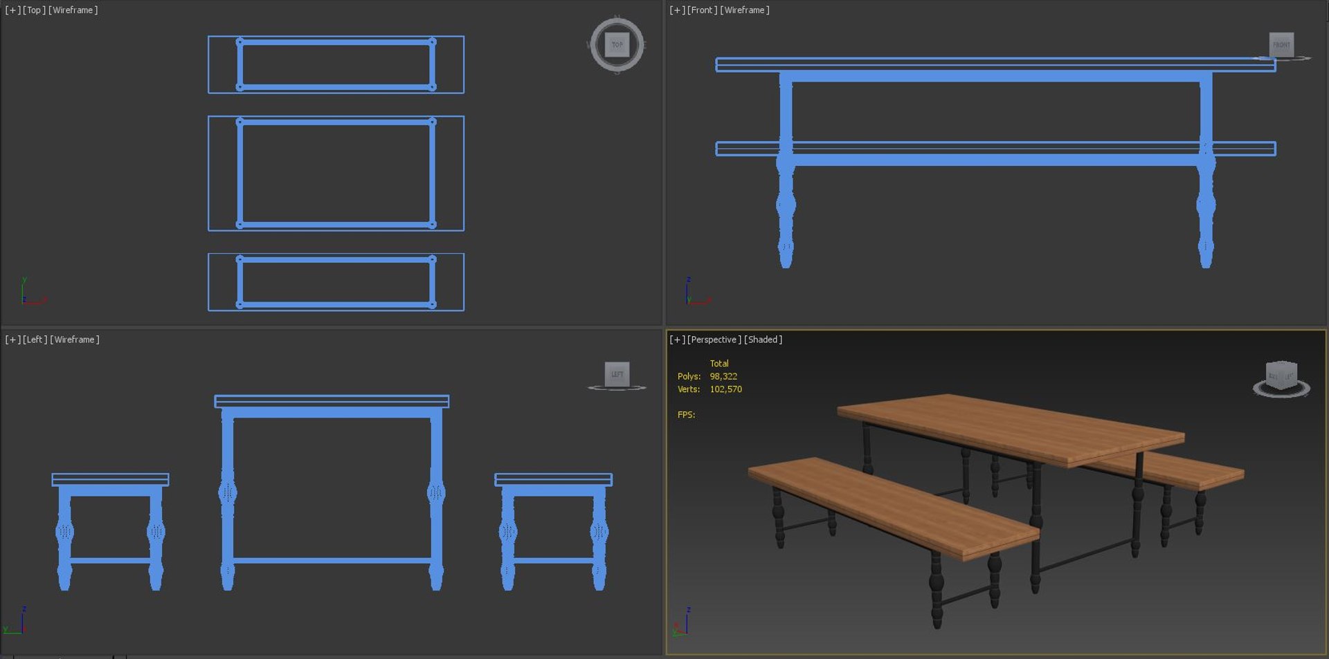 3D dining table model - TurboSquid 1645903