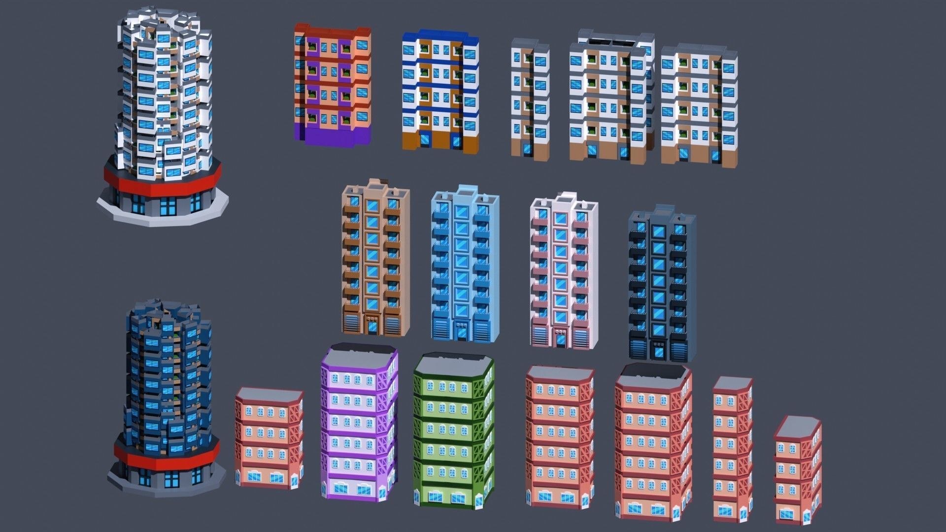 Low Poly City Pack 3D Model - TurboSquid 2264493