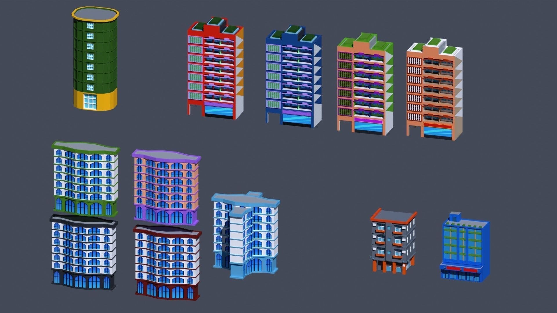 Low Poly City Pack 3D Model - TurboSquid 2264493