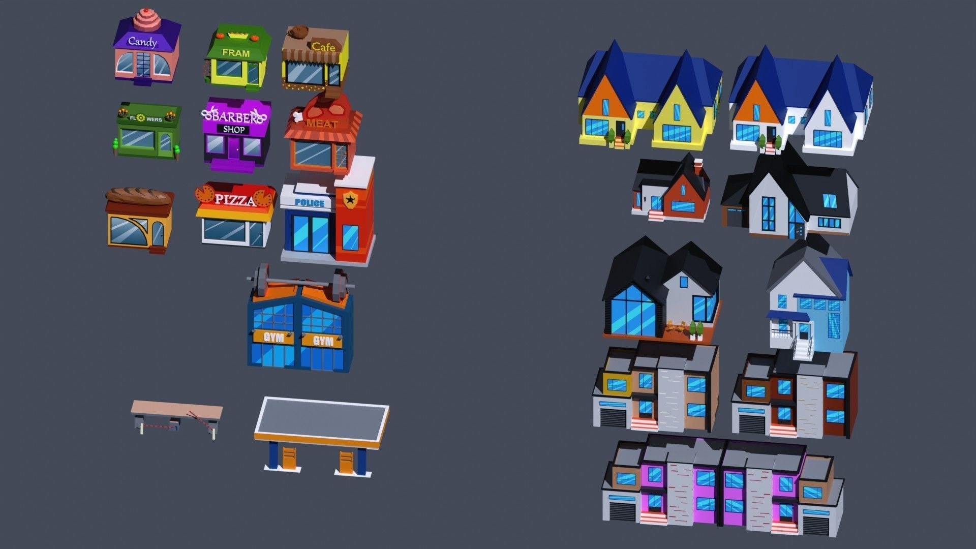 Low Poly City Pack 3D Model - TurboSquid 2264493