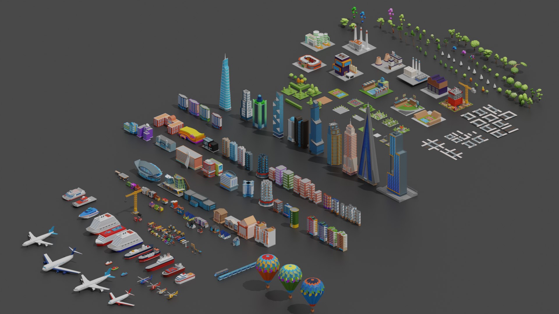 Low Poly City Pack 3D Model - TurboSquid 2264493