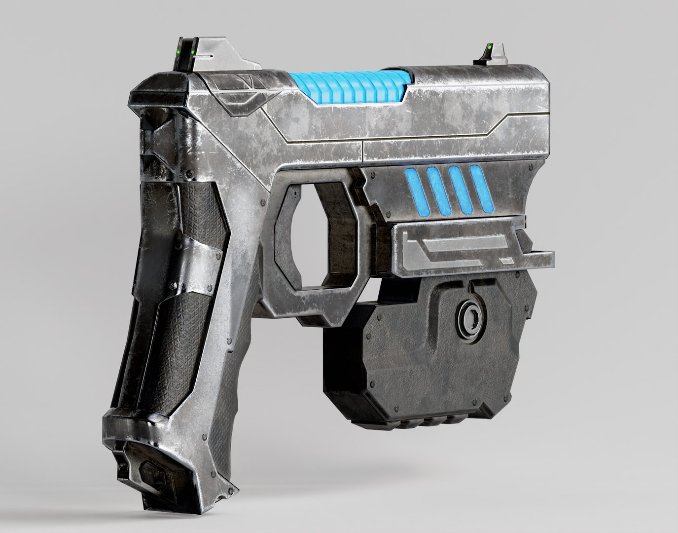 3D Sci-fi futuristic automatic plasmagun pistol da1 model - TurboSquid ...