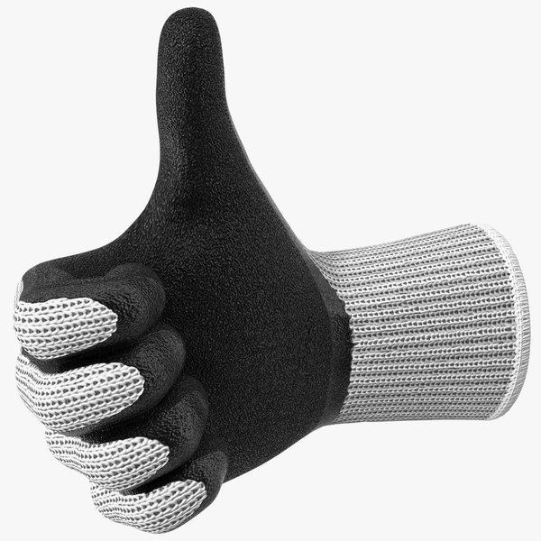 3D Safety Work Gloves Thumbs Up - TurboSquid 1813878