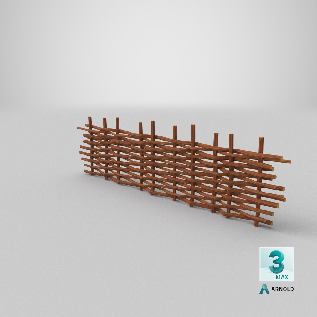 3D Cartoon Wattle Fence 05 - TurboSquid 1942067