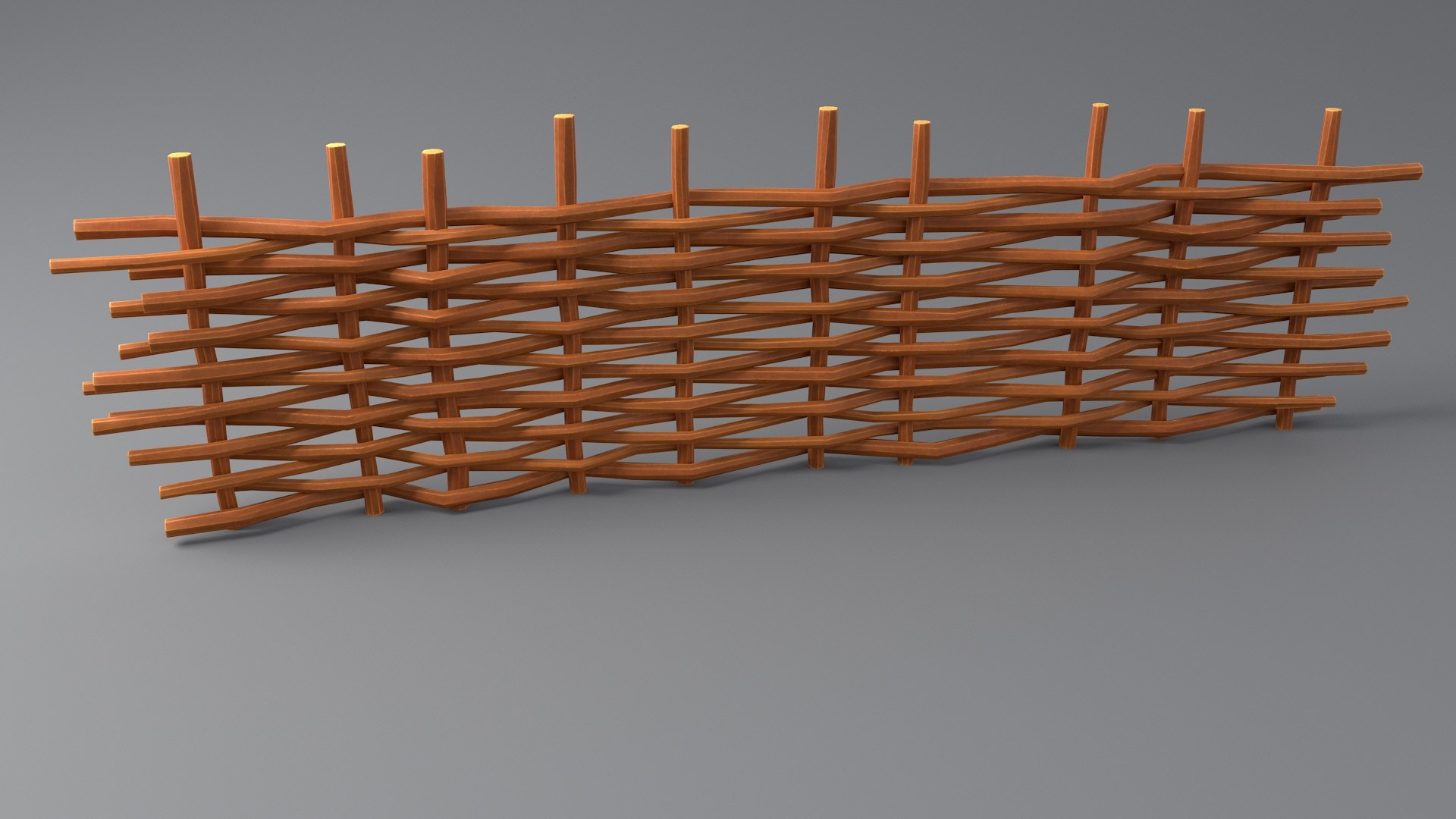 3D Cartoon Wattle Fence 05 - TurboSquid 1942067
