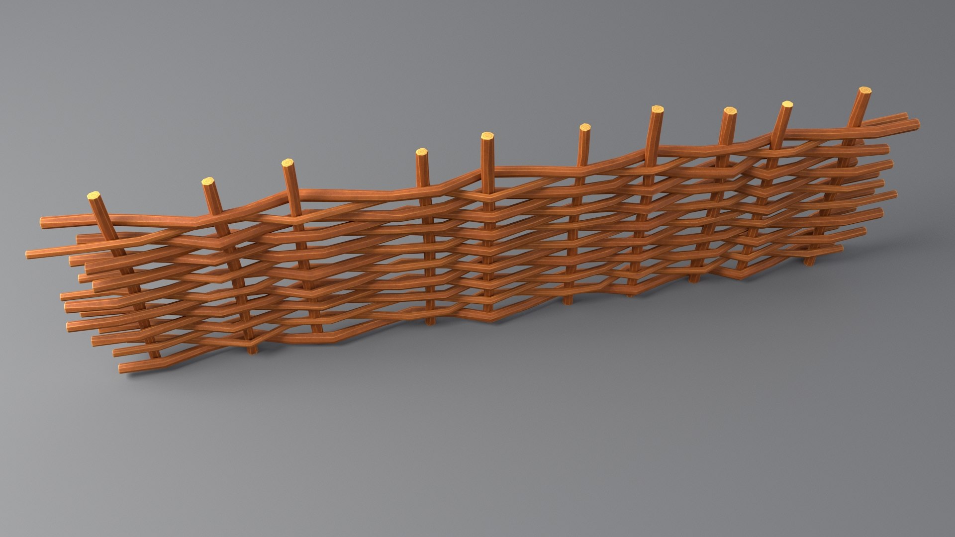 3D Cartoon Wattle Fence 05 - TurboSquid 1942067