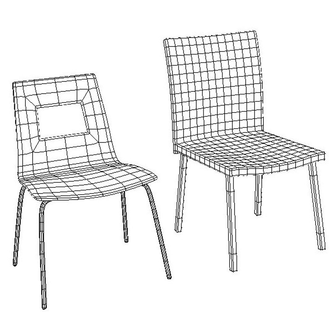 Lot 4 Chairs 3d Obj